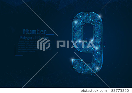 Abstract isolated blue image of a number nine.... - Stock Illustration ...