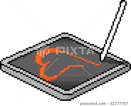 Tablet PC vector drawn with pixel art - Stock Illustration [82777707 ...