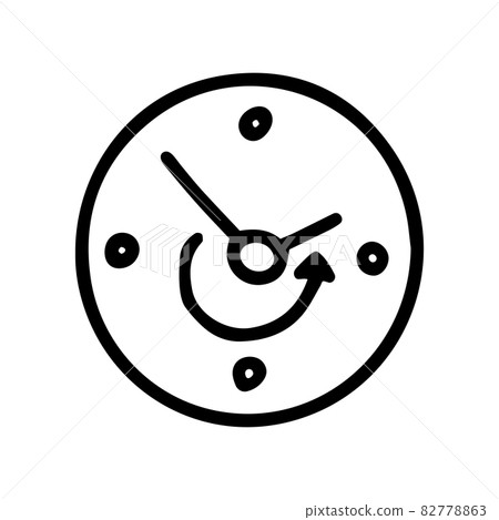 time change line vector doodle simple icon-插圖素材 [82778863] - PIXTA圖庫