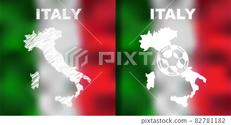 Italian Abstract Maps set with flag and ball. - Stock Illustration ...