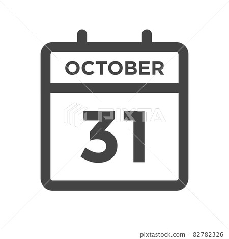 October 31 Calendar Day or Calender Date for... - Stock Illustration ...