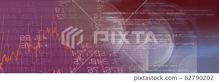 Financial data and computer code against... - Stock Illustration ...