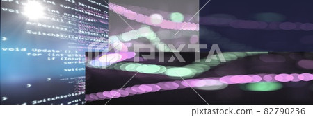 Computer code processing against a multicolor... - Stock Illustration ...