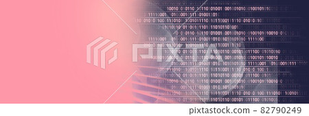 Computer code processing against a pink and... - Stock Illustration ...