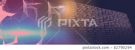 Computer code and network of connections over... - Stock Illustration [82790294] - PIXTA