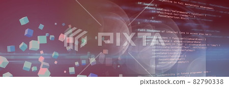 Computer code and multicolor geometric shapes... - Stock Illustration ...