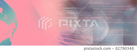 Computer code processing and planet earth...-插圖素材 [82790348] - PIXTA圖庫