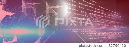 Computer code and network of connections over...-插圖素材 [82790410] - PIXTA圖庫