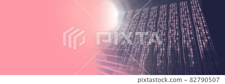 Computer code processing against a pink and...-插圖素材 [82790507] - PIXTA圖庫