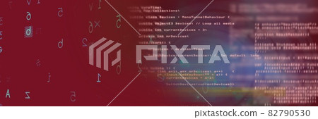 Two computer codes processing against black and... - Stock Illustration ...