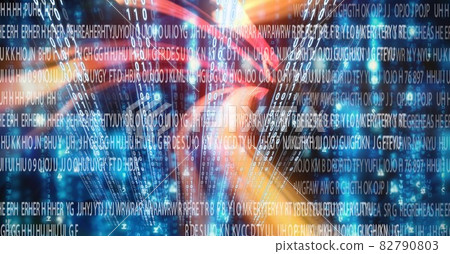 Falling codes light trails, over computer code,...-插圖素材 [82790803 ...