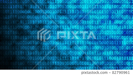 Composition of blue binary coding on blue... - Stock Illustration ...
