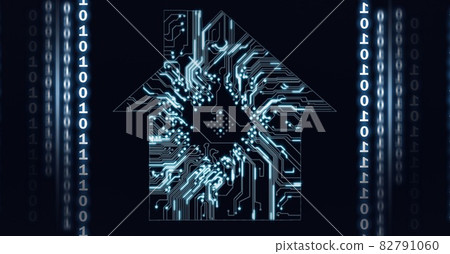 Composition of house with computer processor... - Stock Illustration [82791060] - PIXTA