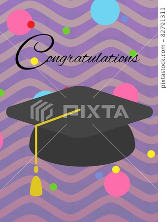 Congratulations text with graduation hat with...-插圖素材 [82791311] - PIXTA圖庫