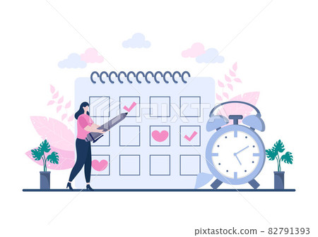 Planning Schedule or Time Management with... - Stock Illustration ...