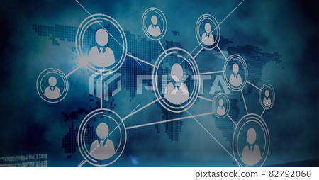 Network of multiple profile icons and data... - Stock Illustration ...