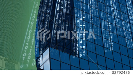 Composition of binary coding over modern office... - Stock Illustration ...