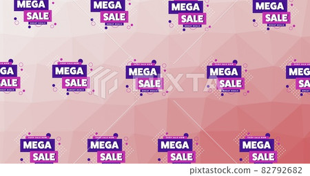 Illustration of rows of sign mega sale on pink... - Stock Illustration ...