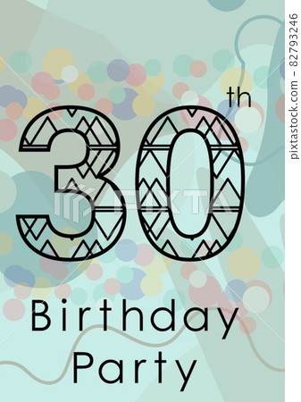 Composition of 30th birthday party in black... - Stock Illustration ...