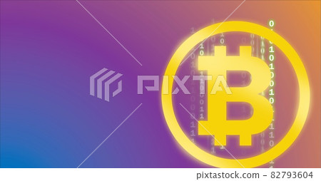Composition of bitcoin symbol over binary... - Stock Illustration [82793604] - PIXTA