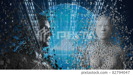 Composition of binary coding processing over... - Stock Illustration [82794047] - PIXTA