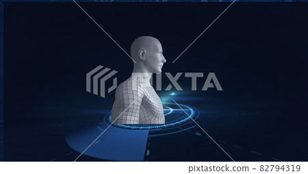 Composition of scope scanning with human body... - Stock Illustration ...