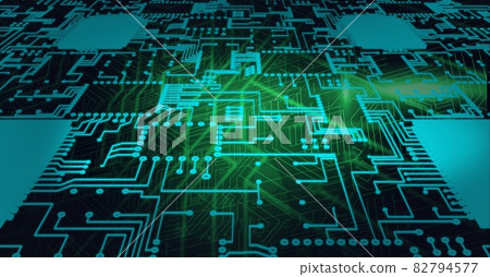 Composition of computer processors and circuit... - Stock Illustration ...