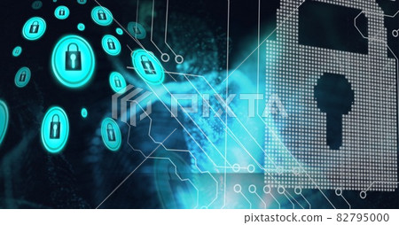 Composition of online security padlock icons... - Stock Illustration [82795000] - PIXTA