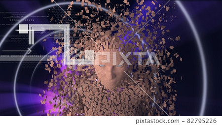 Composition of exploding human body formed with... - Stock Illustration ...