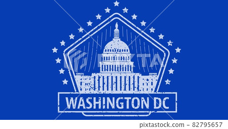 Digitally generated image of washington dc text...-插圖素材 [82795657 ...