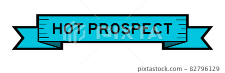 Vintage blue color ribbon banner with word hot... - Stock Illustration ...