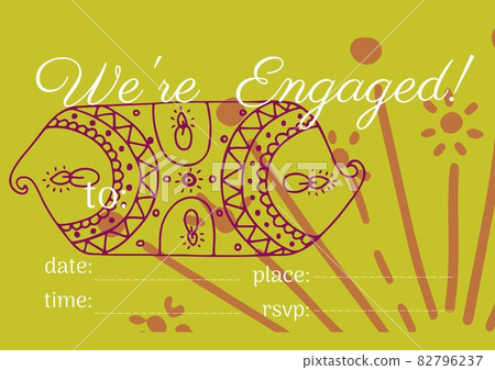 We are engaged text with copy space against... - Stock Illustration ...