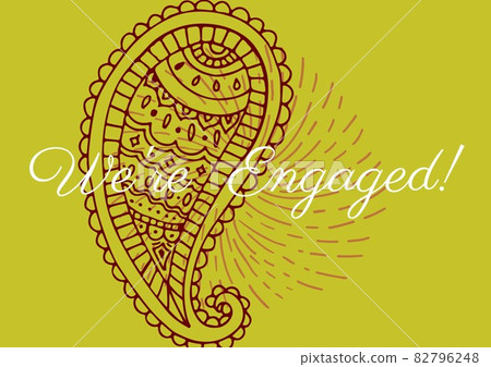 We are engaged text against decorative floral... - Stock Illustration ...