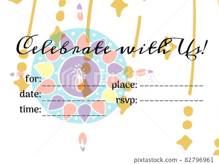 Celebrate with us text with copy space against... - Stock Illustration ...
