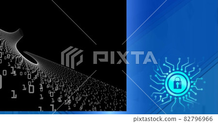 Security padlock icon over binary coding data... - Stock Illustration [82796966] - PIXTA