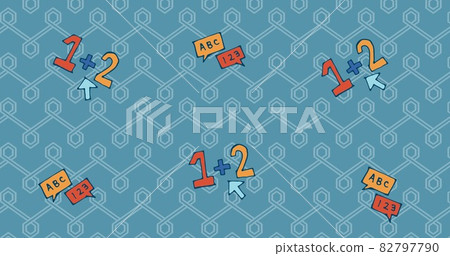 Composition of abc and 123 text in speech... - Stock Illustration ...