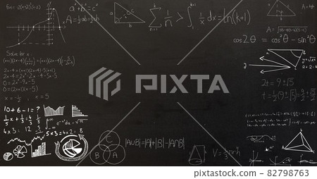 Composition of mathematical equations over... - Stock Illustration ...