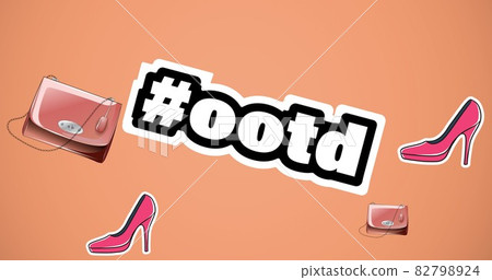 Composition of ootd text on pink background - Stock Illustration ...