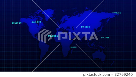 Numbers rising against world map in background - Stock Illustration ...