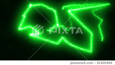 Green lightning bolts electrical current moving... - Stock Illustration ...