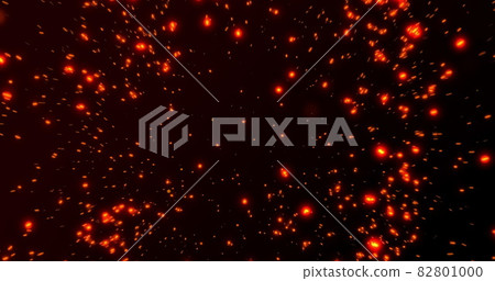 Glowing red particles of light explodng on a... - Stock Illustration ...