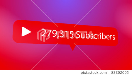 Play button icon, subscribers text and... - Stock Illustration ...