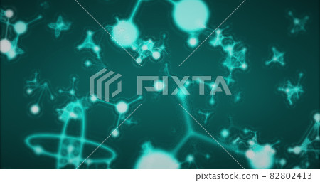 Image of multiple 3d glowing turquoise molecules - Stock Illustration ...