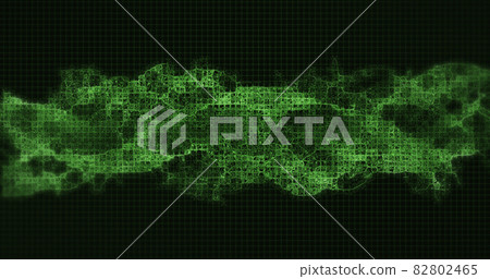 Image of a digital glowing pixelated green 3d... - Stock Illustration ...