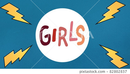 Composition of text girl power on blue background - Stock Illustration ...