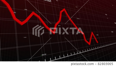 Image of red graph line on black grid - Stock Illustration [82803005 ...