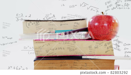 Mathematical equations moving against stack of...-插圖素材 [82803292] - PIXTA圖庫