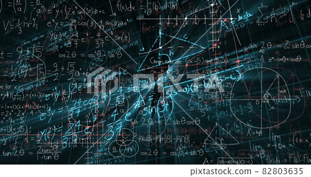 Mathematical equations floating against black... - Stock Illustration [82803635] - PIXTA