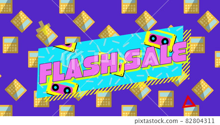 Flash sale graphic on blue banner with audio... - Stock Illustration ...