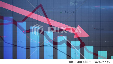 Image of statistics with red arrow pointing... - Stock Illustration ...